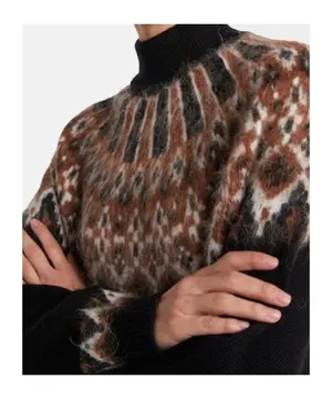 Staud Liza Fair Isle Wool-blend Sweater Dress
