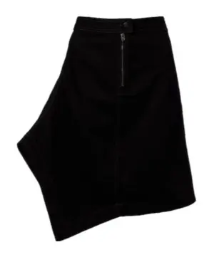LEMAIRE Asymmetric Denim Midi Skirt - Black