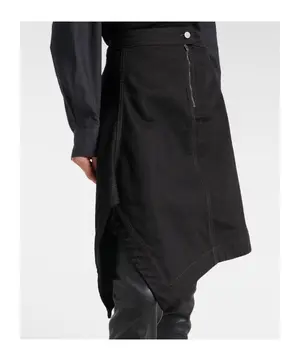 LEMAIRE Asymmetric Denim Midi Skirt