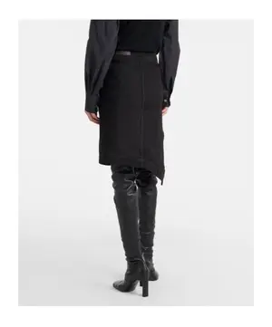 LEMAIRE Asymmetric Denim Midi Skirt