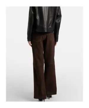 Nour Hammour Milo Suede Wide-leg Pants
