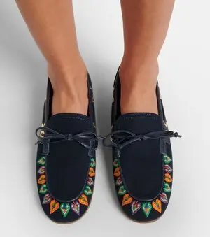 Etro Embroidered Boat Shoes
