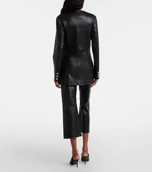 Nour Hammour Leather Cropped Slim Pants