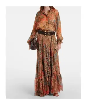 Etro Printed Silk Maxi Skirt