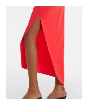 Coperni Asymmetric Floral Applique Maxi Dress