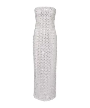 ROTATE BY BIRGER CHRISTENSEN Sequined Tube Top Dress - White