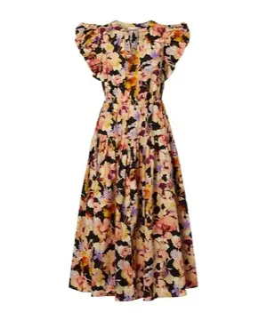 Ulla Johnson Marin Floral Cotton Poplin Midi Dress - Multicolor