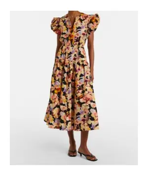 Ulla Johnson Marin Floral Cotton Poplin Midi Dress - Multicolor