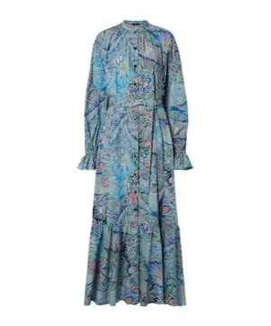 Etro Paisley Cotton-blend Maxi Dress - Blue