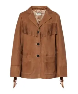 Rixo Fringed Suede Jacket - Brown