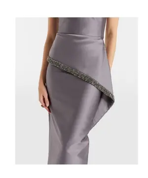 Roland Mouret Strapless Crystal-embellished Taffeta Gown