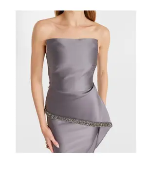 Roland Mouret Strapless Crystal-embellished Taffeta Gown