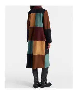 Rixo Patchwork Suede Coat