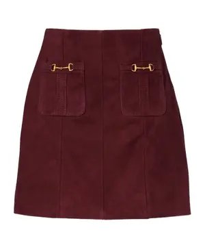 Rixo Pocketed Mini Skirt - Brown