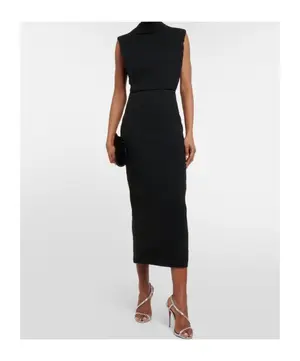 Roland Mouret High Neck Cady Midi Dress