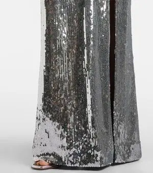 Rebecca Vallance Olympia Sequined Puff-sleeve Gown