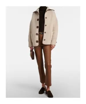 JOSEPH Cropped Leather Bootcut Pants