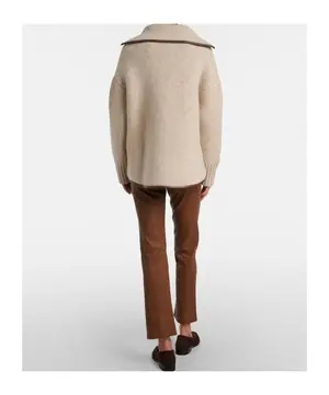 JOSEPH Cropped Leather Bootcut Pants