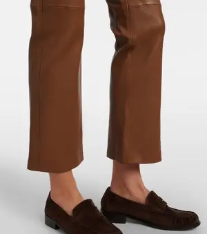 JOSEPH Cropped Leather Bootcut Pants