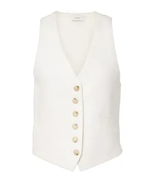 Vince Single-breasted Vest - White