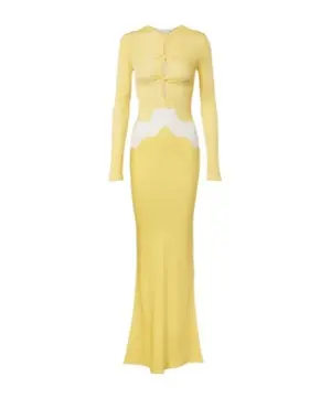 Christopher Esber Verner Cutout Lace-trimmed Jersey Maxi Dress - Yellow