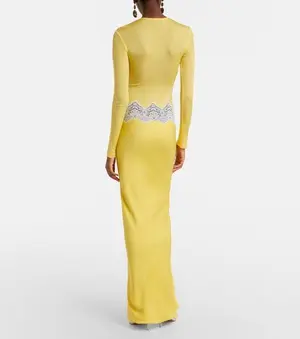 Christopher Esber Verner Cutout Lace-trimmed Jersey Maxi Dress