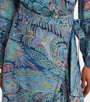 Etro Printed Ruffled Cotton-blend Midi Skirt