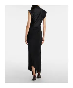 Victoria Beckham Asymmetrical Draped Midi Dress