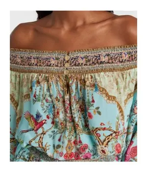 Camilla Embellished Off-shoulder Silk Crepe Mini Dress