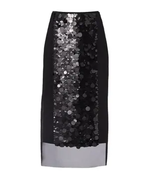 JOSEPH Cambo Sequined Chiffon Midi Skirt - Black
