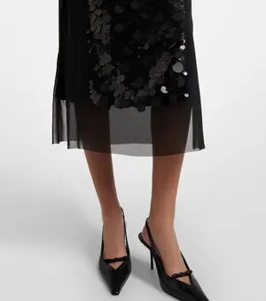 JOSEPH Cambo Sequined Chiffon Midi Skirt