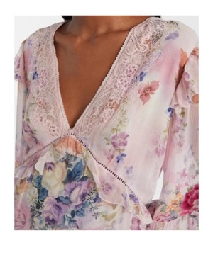 Camilla Embellished Floral Silk Chiffon Minidress - No