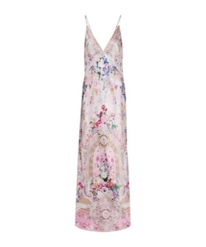 Camilla Embellished Floral Silk Satin Maxi Dress - No