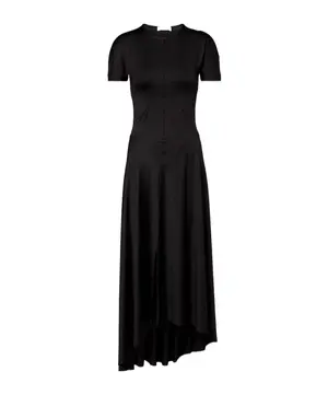 Victoria Beckham Asymmetric Midi Dress - Black