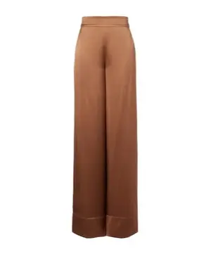 JOSEPH Dijon Silk Satin Wide-leg Pants - Cinnamon