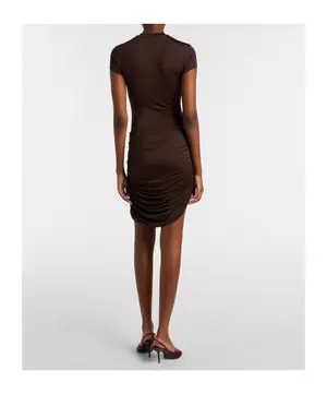 ROTATE BY BIRGER CHRISTENSEN Draped Knot-detail Jersey Minidress