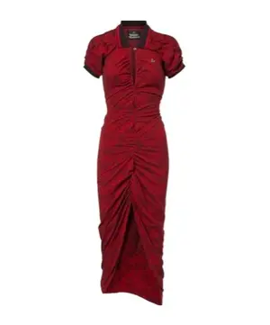 VIVIENNE WESTWOOD Pulling Cotton Jacquard Midi Dress - Red