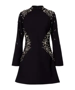 Simkhai Carla Embellished Crepe Minidress - Black