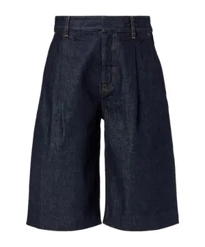 FRAME Tailored Low-rise Wide-leg Denim Shorts