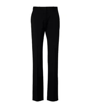 THE ROW Hiram Wool Straight Pants - Black