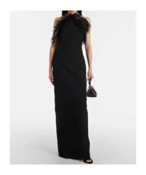 Attico Feather-trimmed Gown