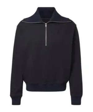 JIL SANDER Cotton Half-zip Sweatshirt - Black
