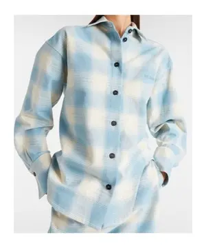 Attico Plaid Cotton And Wool Shirt