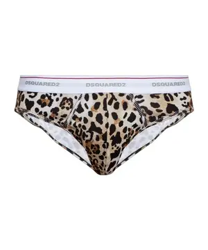 Dsquared2 Animal Print Briefs - Beige