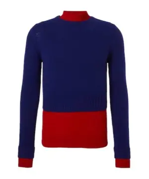 JIL SANDER Layered Wool Sweater - Blue
