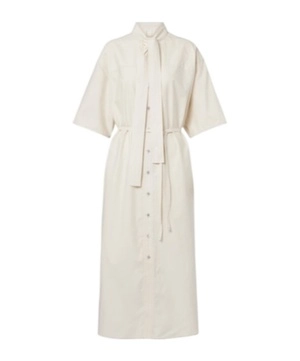 LEMAIRE Tie-neck Cotton And Silk Shirt Dress - No