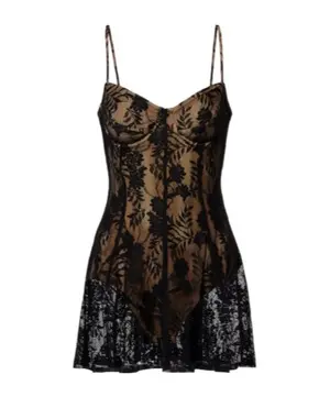 Norma Kamali Pickleball Semi-sheer Lace Minidress - Black