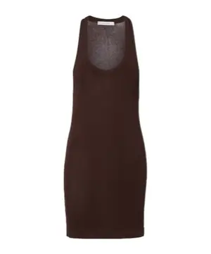 LEMAIRE Ribbed Crêpe Minidress - Black