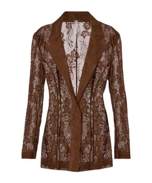 Norma Kamali Lace Blazer - Brown
