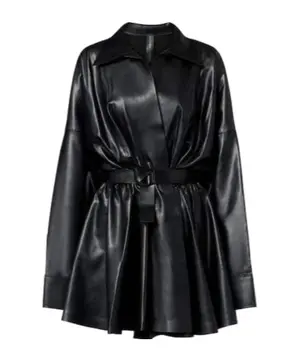 Norma Kamali Flared Sheer Minidress - Black